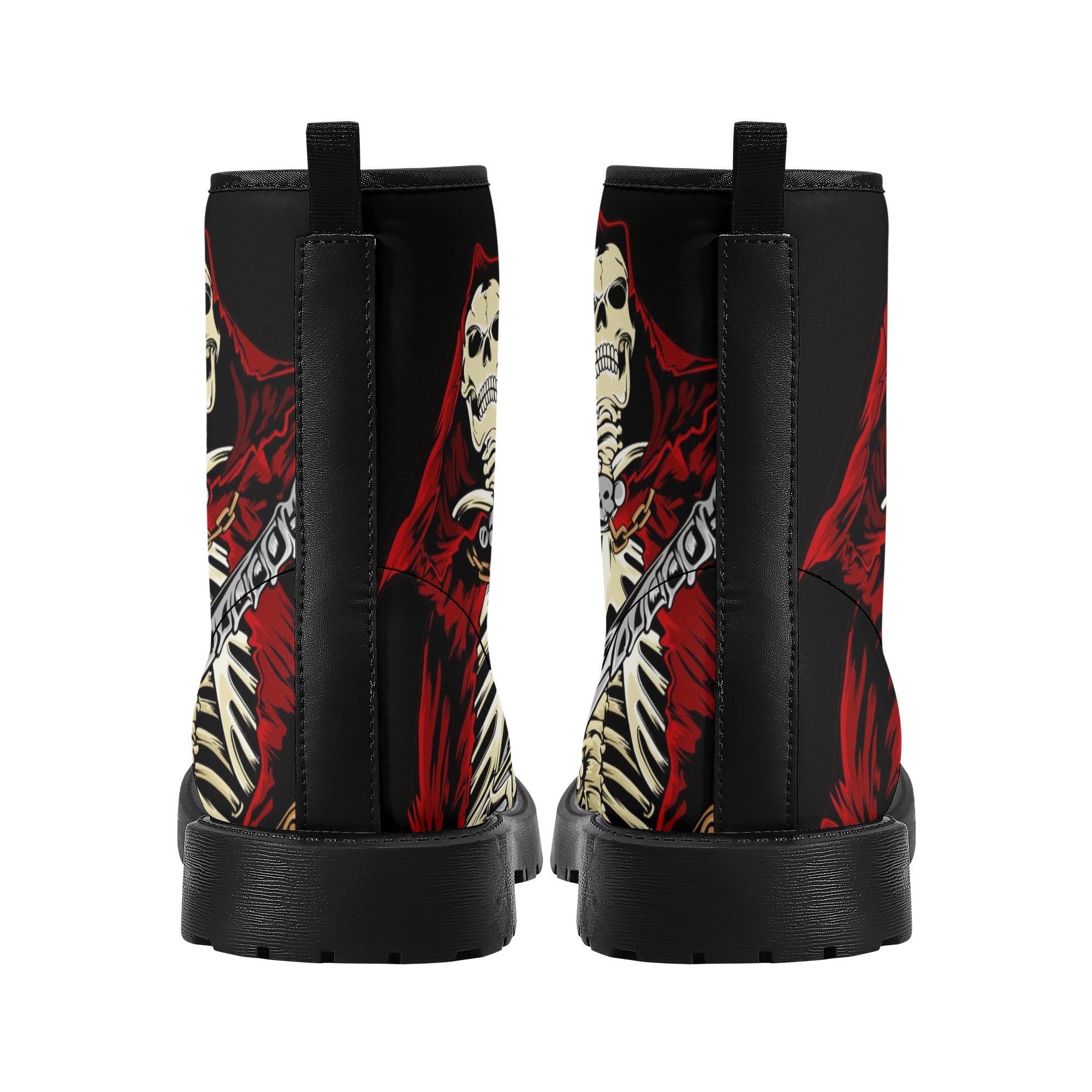 Reaper Skull Leather Boots Gothic Skull Boots for Men Women - Etsy