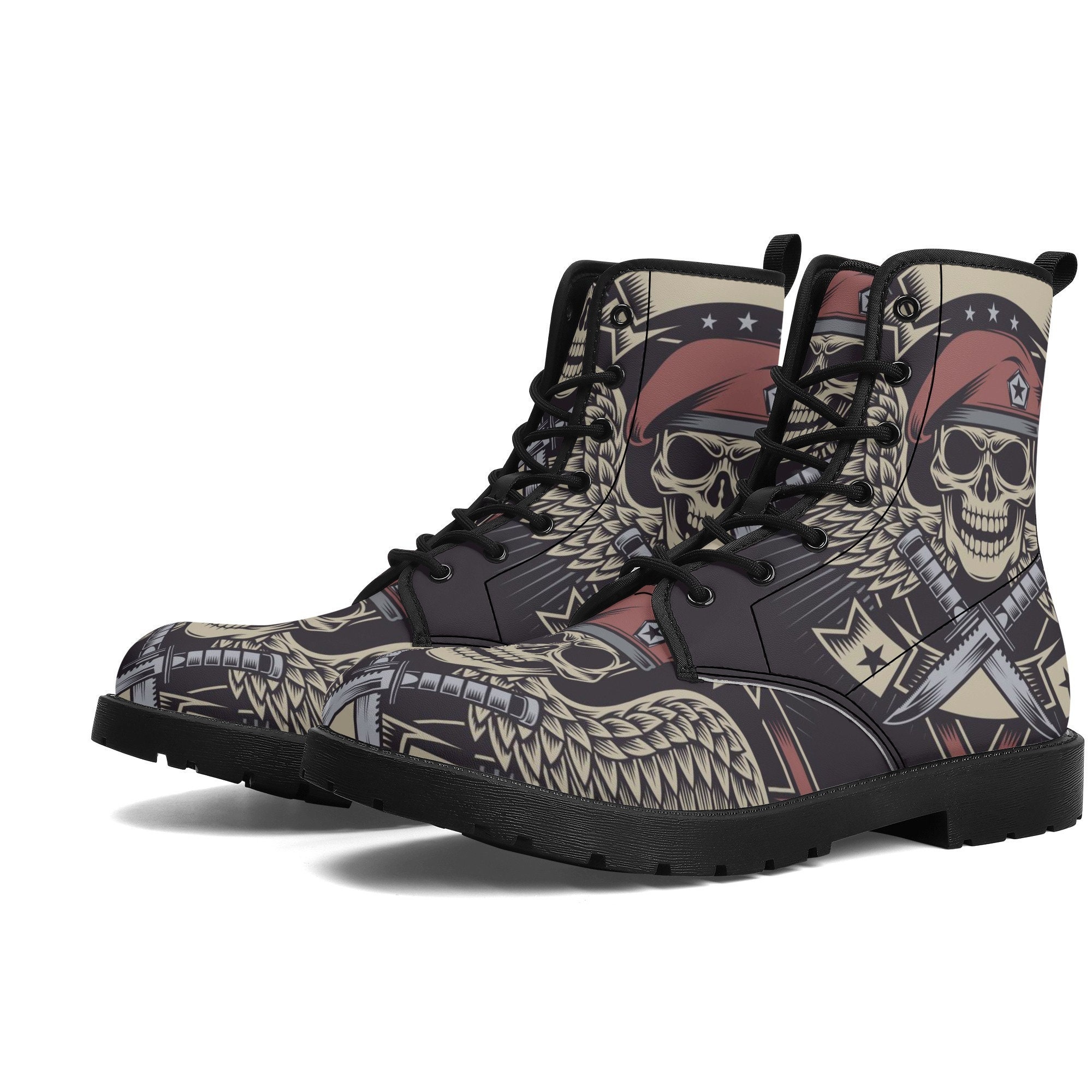 Reaper Skull Boots for Men Women, Gothic Skull Men Women Shoes, Skull ...