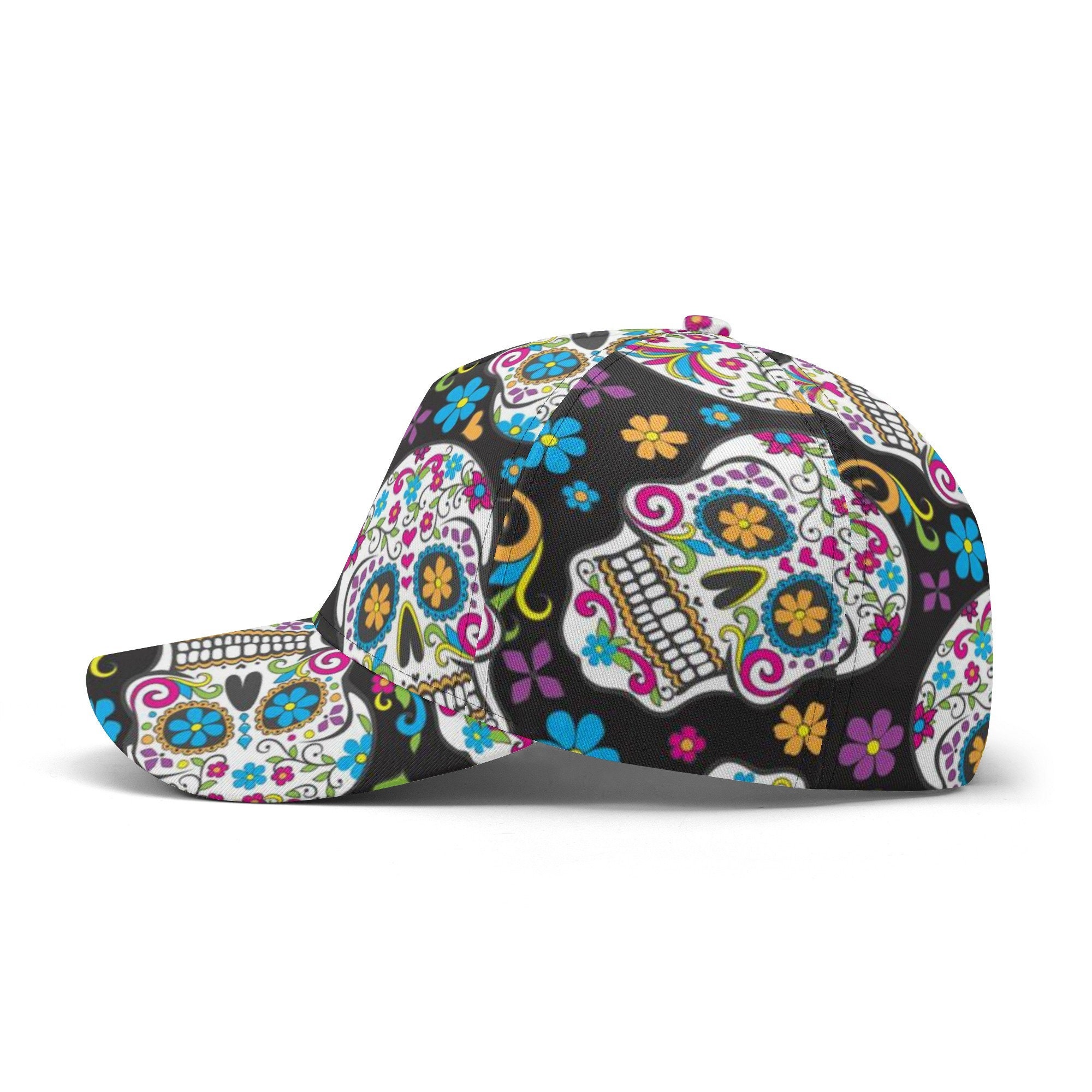 Sugar Skull Cap, Day of the Dead Hat, Candy Skull Baseball Cap, Sugar ...
