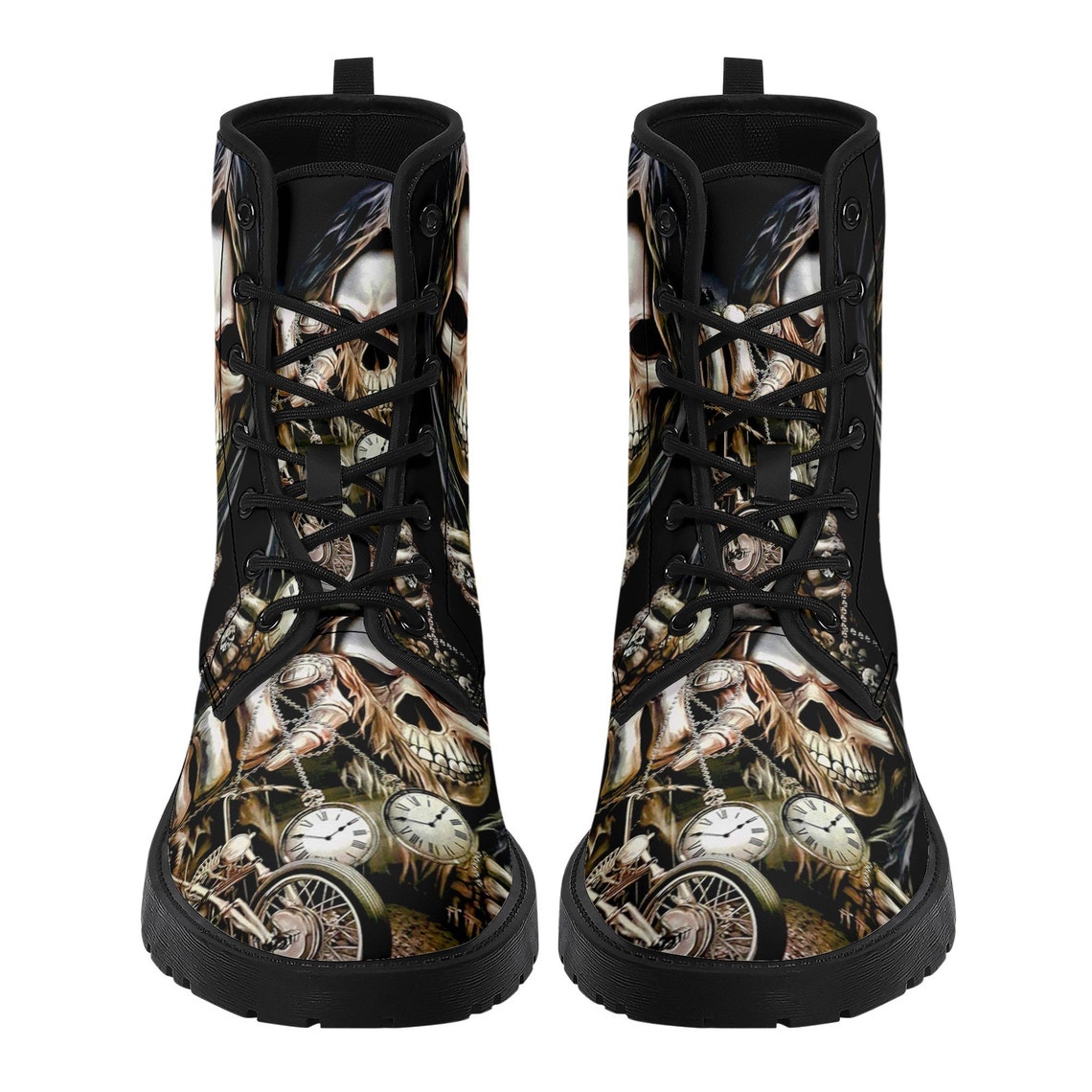 Grim Reaper Men Women Boots, Punisher Horror Biker Skull Boots ...