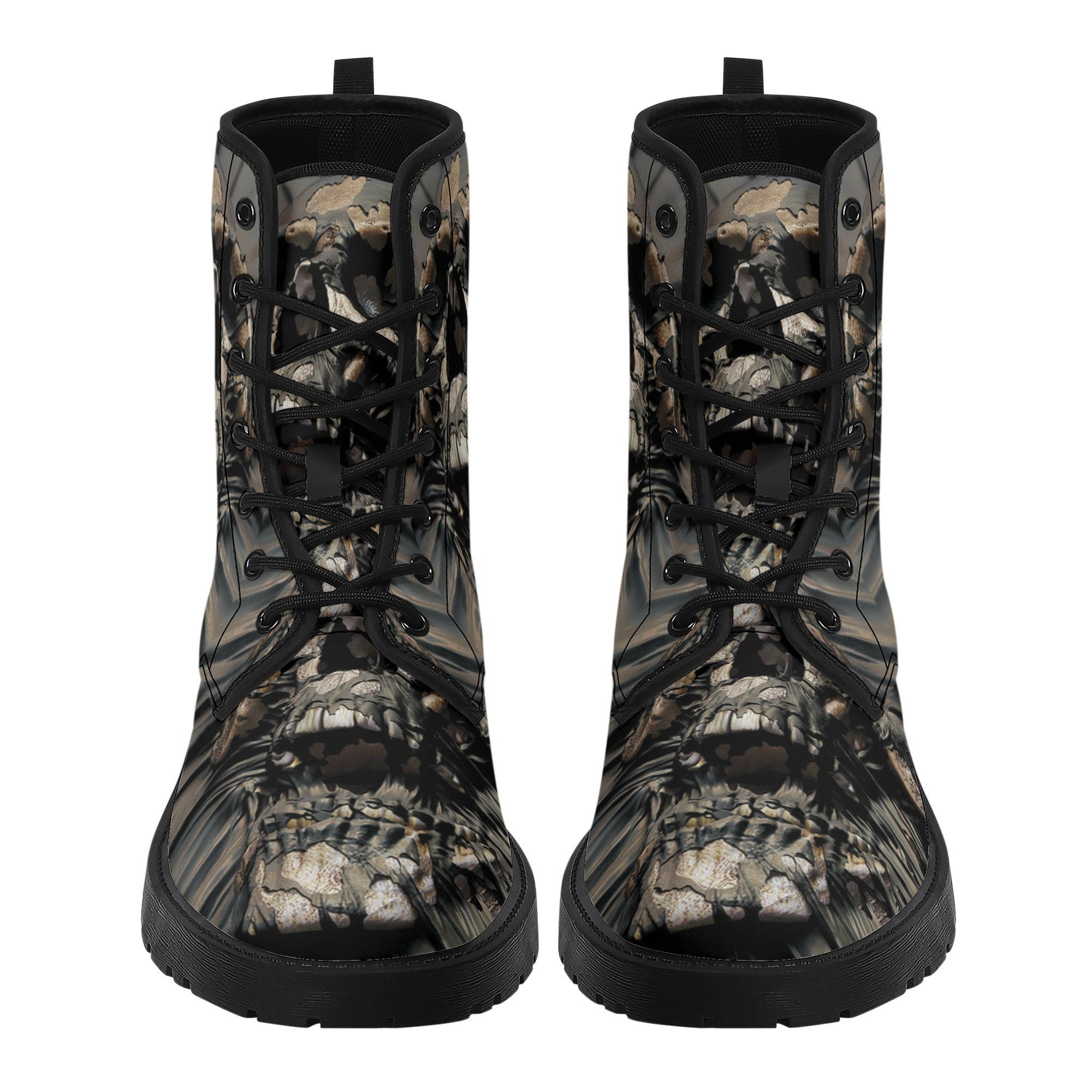 Gothic Skull Boots for Men Women, Death Punisher Skull Gothic Women ...