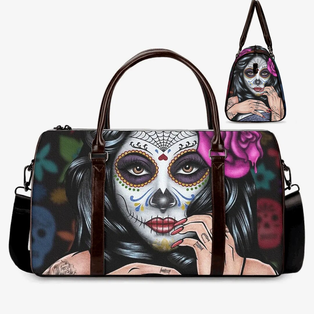 Girl Sugar Skull Handbag, Cinco De Mayo Skull Hospital Bag, Floral ...