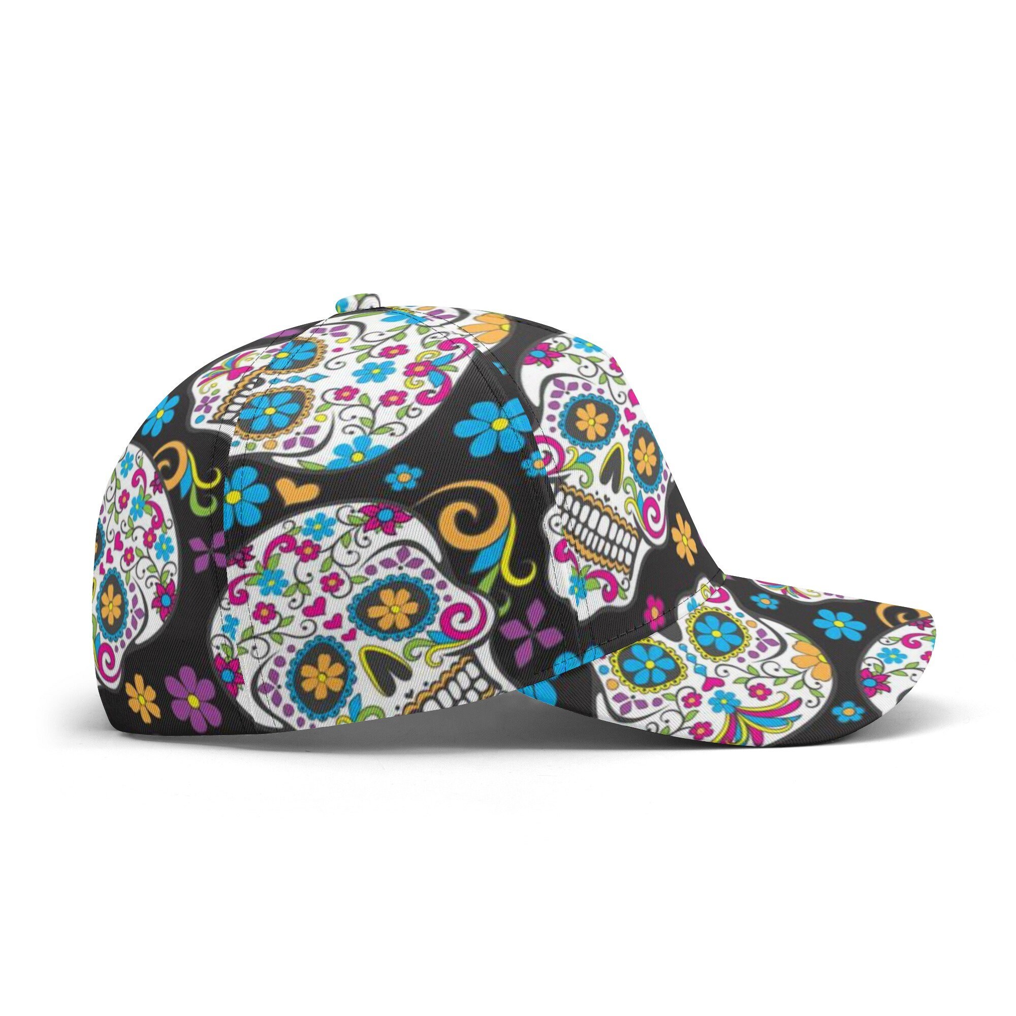 Sugar Skull Cap, Day of the Dead Hat, Candy Skull Baseball Cap, Sugar ...