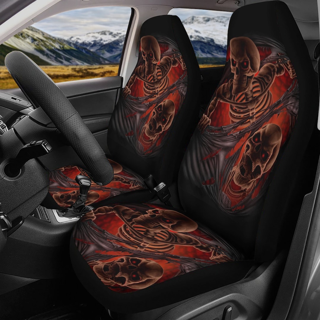 Grim Reaper Skull Car Seat Cover Car Mat, Halloween Death Car Seat ...