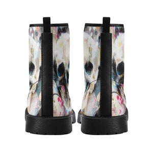 Halloween Goth Skull Boots, Gothic Grim Reaper Leather Boots, Skeleton ...