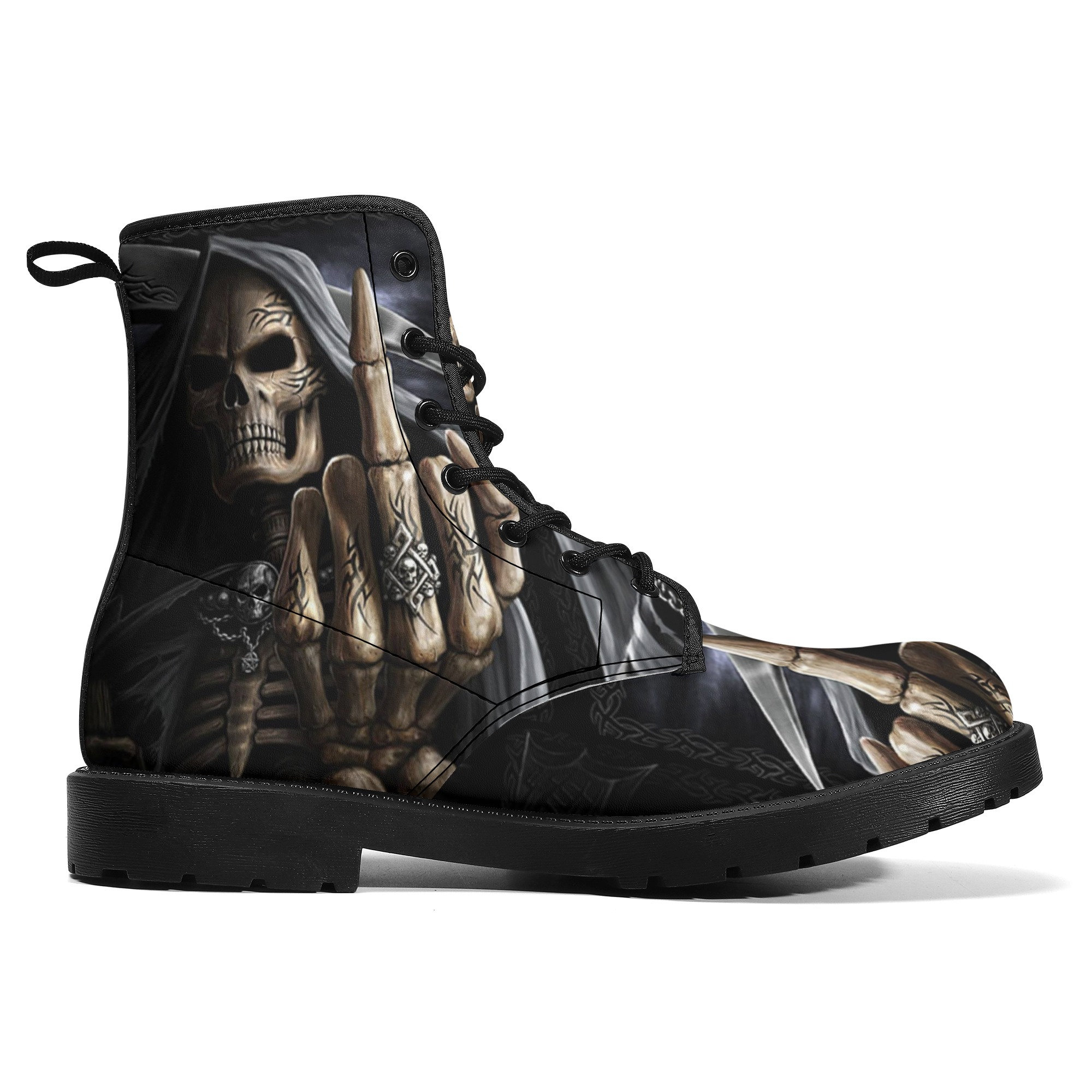 Grim Reaper Men Women Boots, Punisher Horror Gothic Skull Boots ...
