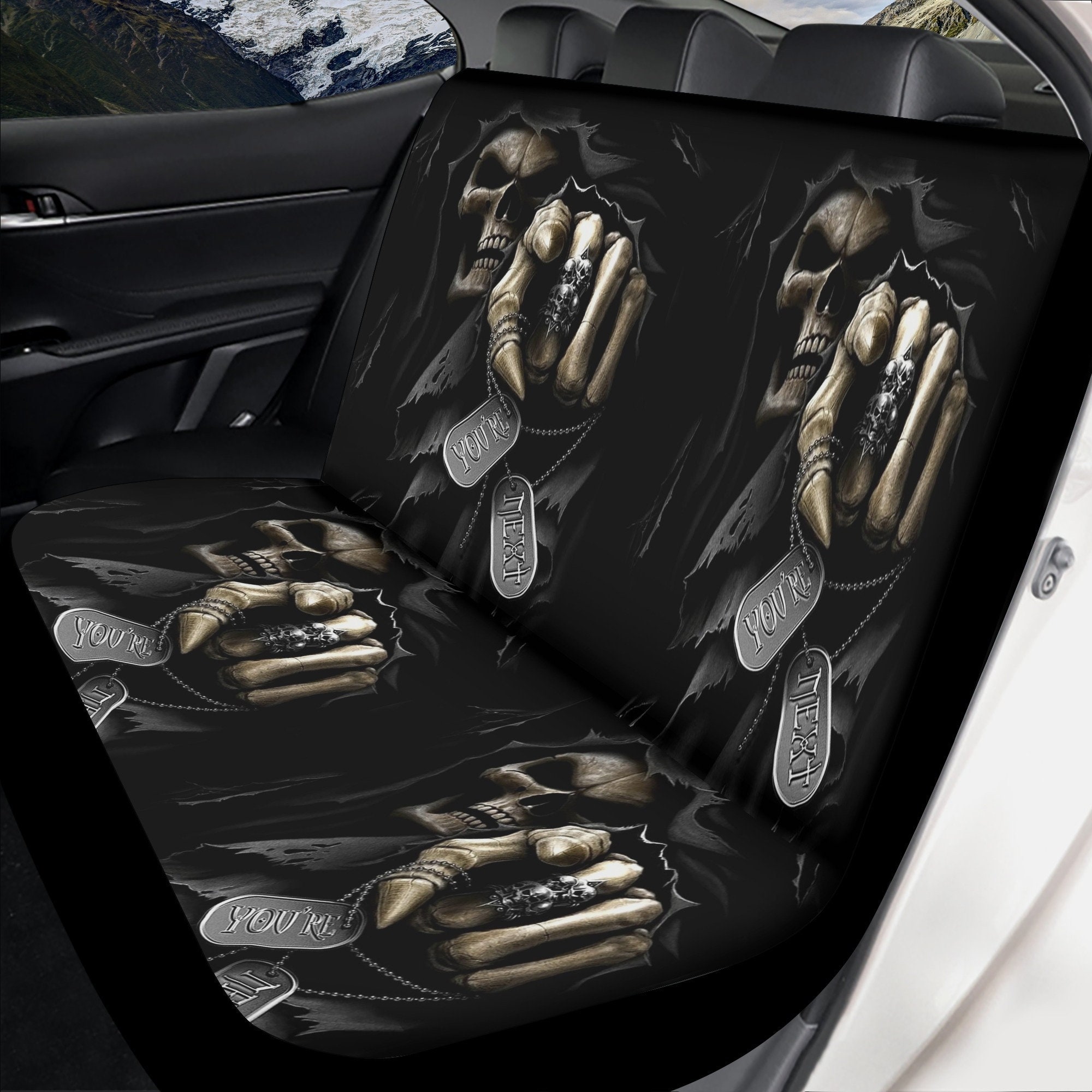 You're Next Grim Reaper Skull Car Seat Cover Car Mat Halloween Seat ...