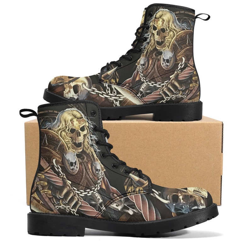 Grim Reaper Evils Skull Boots for Men Women, Horror Punisher Skull ...