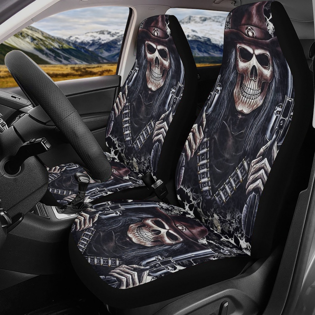 Grim Reaper Skull Car Seat Cover Car Mat Halloween Death Car Seat Cover ...