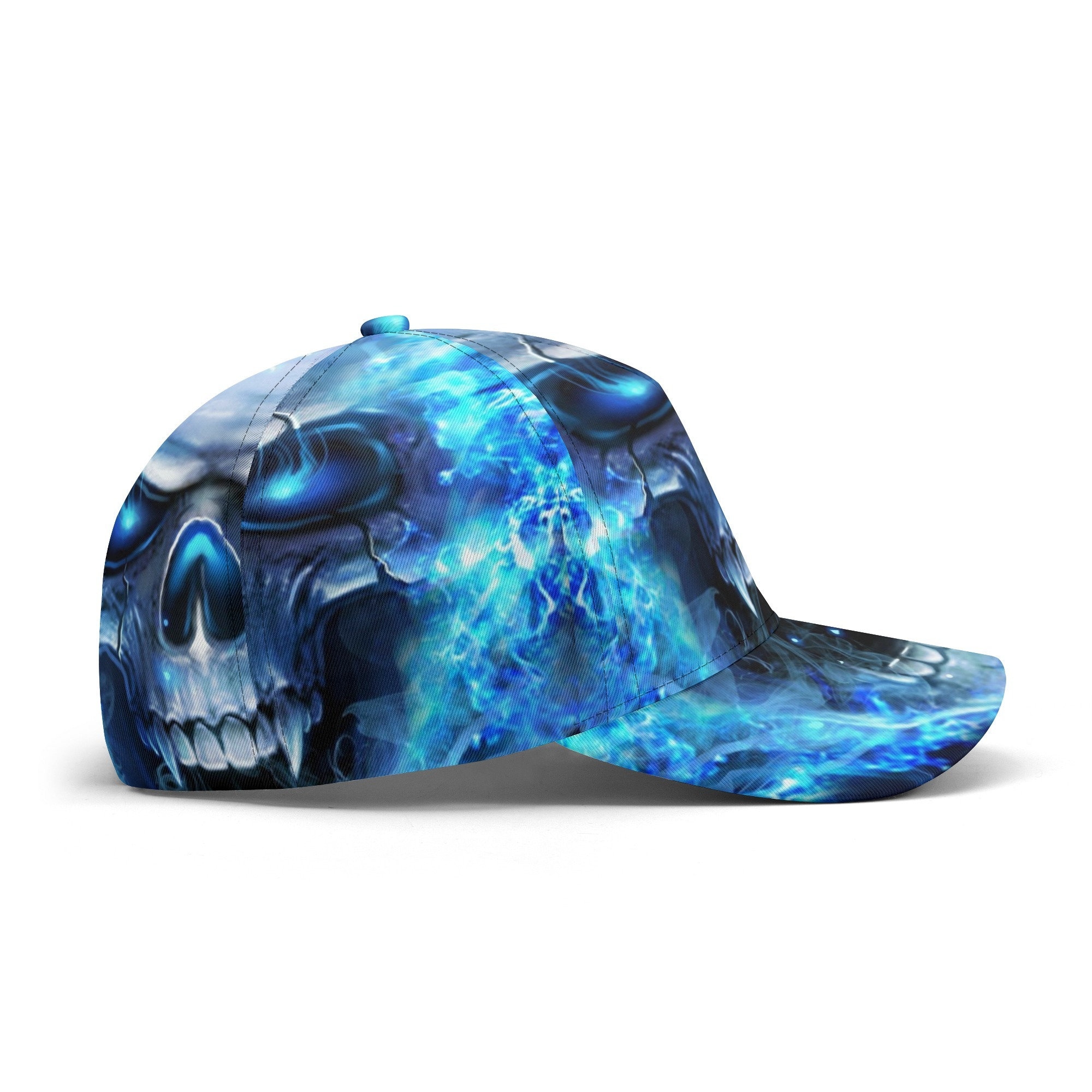 Death Skull Baseball Cap Floral Skull Adjustable Hat Biker - Etsy