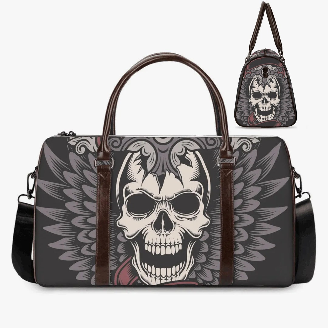 Biker Skull Handbag, Christmas Skull Carry on Bag, Skeleton Hospital ...