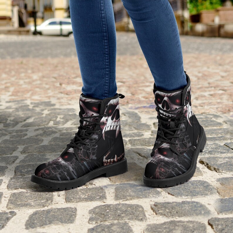 Gothic Skull Grim Reaper Boots for Men Women, Halloween Skull Gothic ...