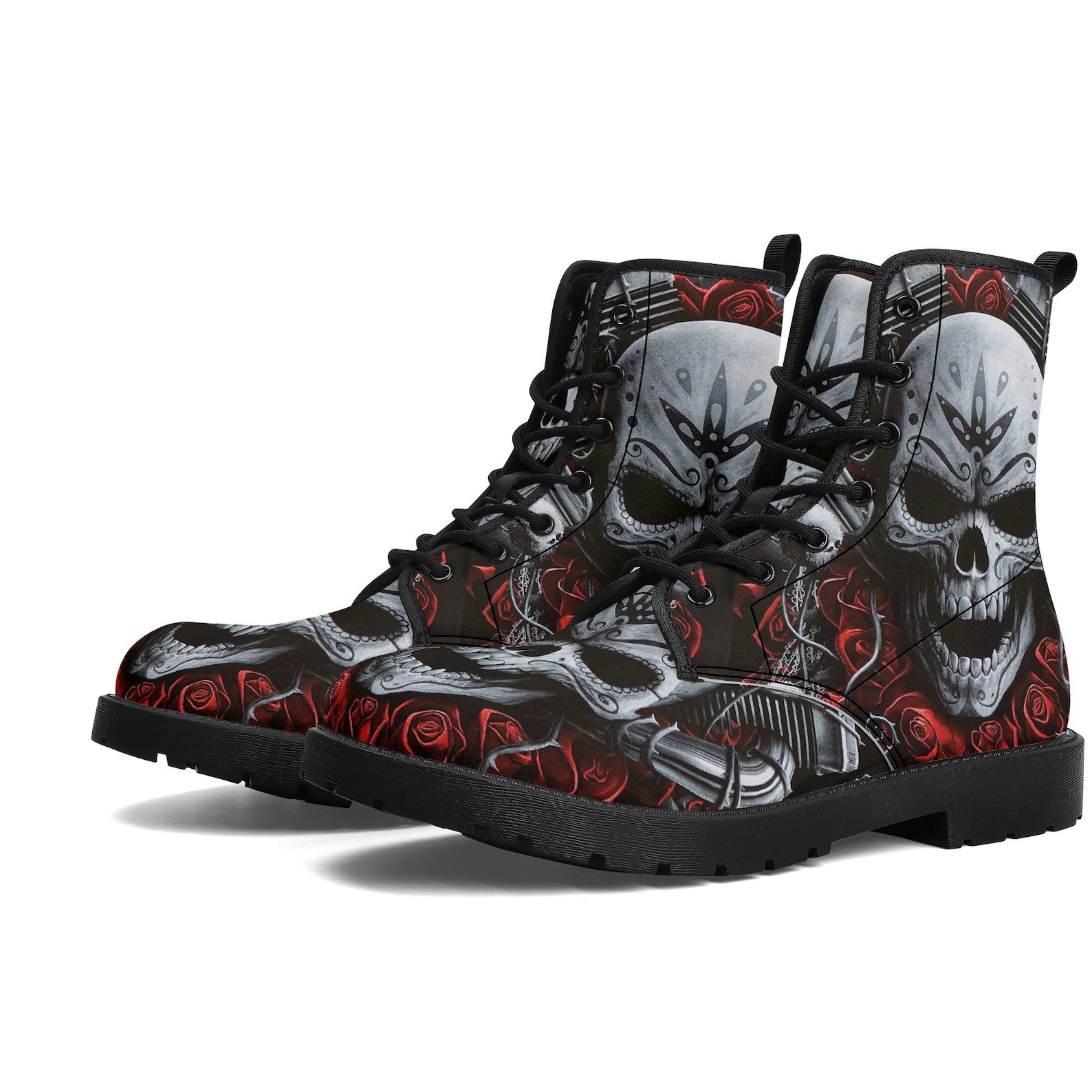 Motorcycle Biker Skull Grim Reaper Boots for Men Women, Gothic Boots ...