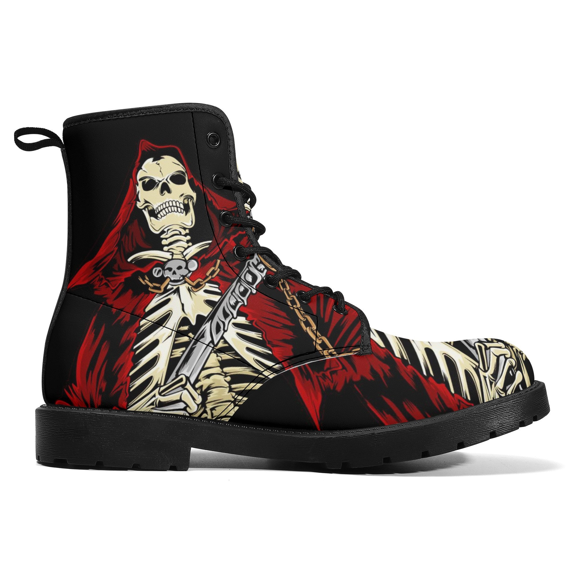 Reaper Skull Leather Boots Gothic Skull Boots for Men Women - Etsy