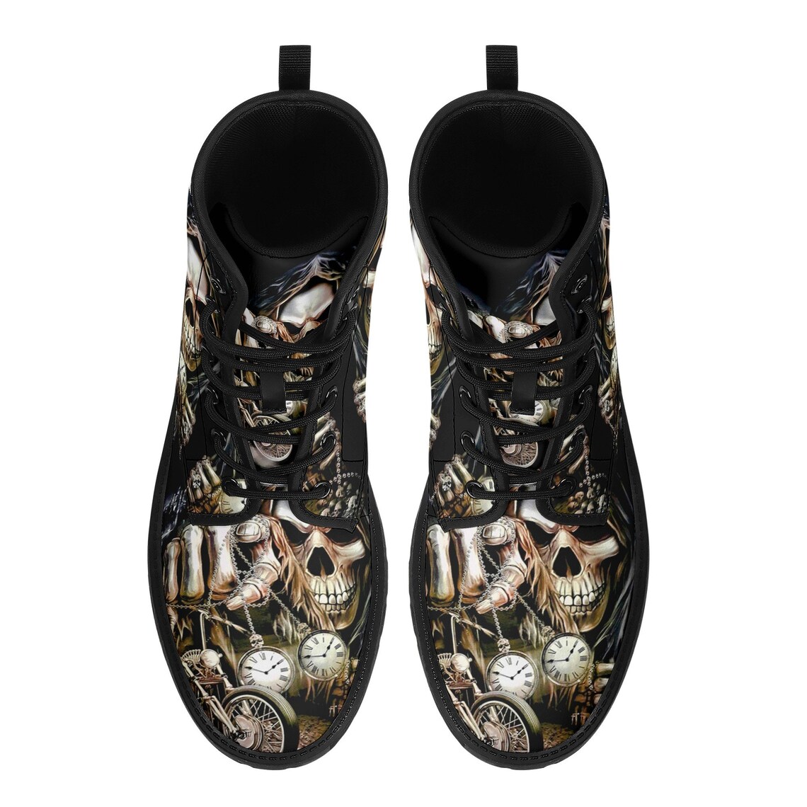 Grim Reaper Men Women Boots, Punisher Horror Biker Skull Boots ...