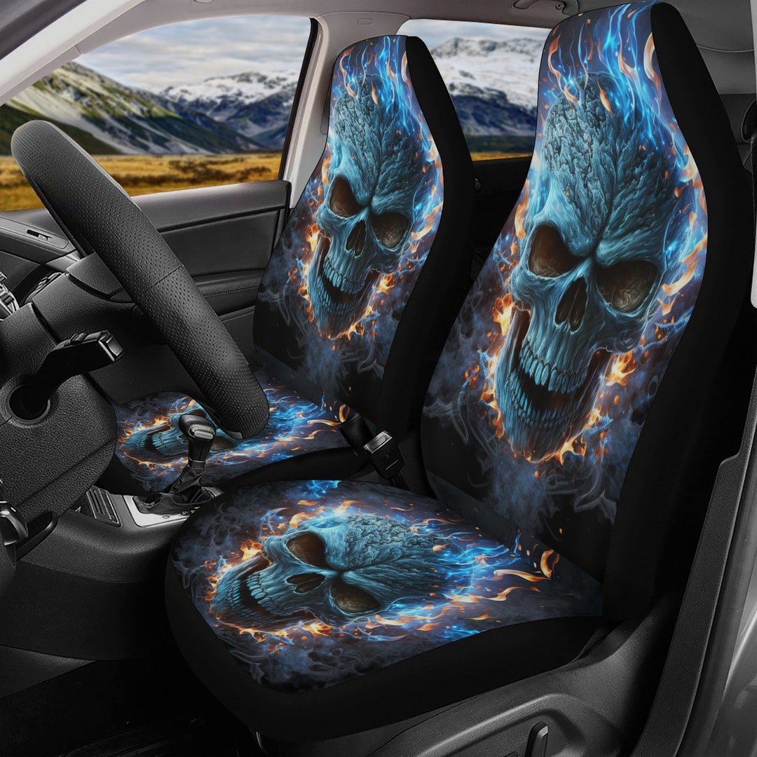 Gothic Skull Mat for Vehicles, Punisher Skull Seat Cover for Truck ...