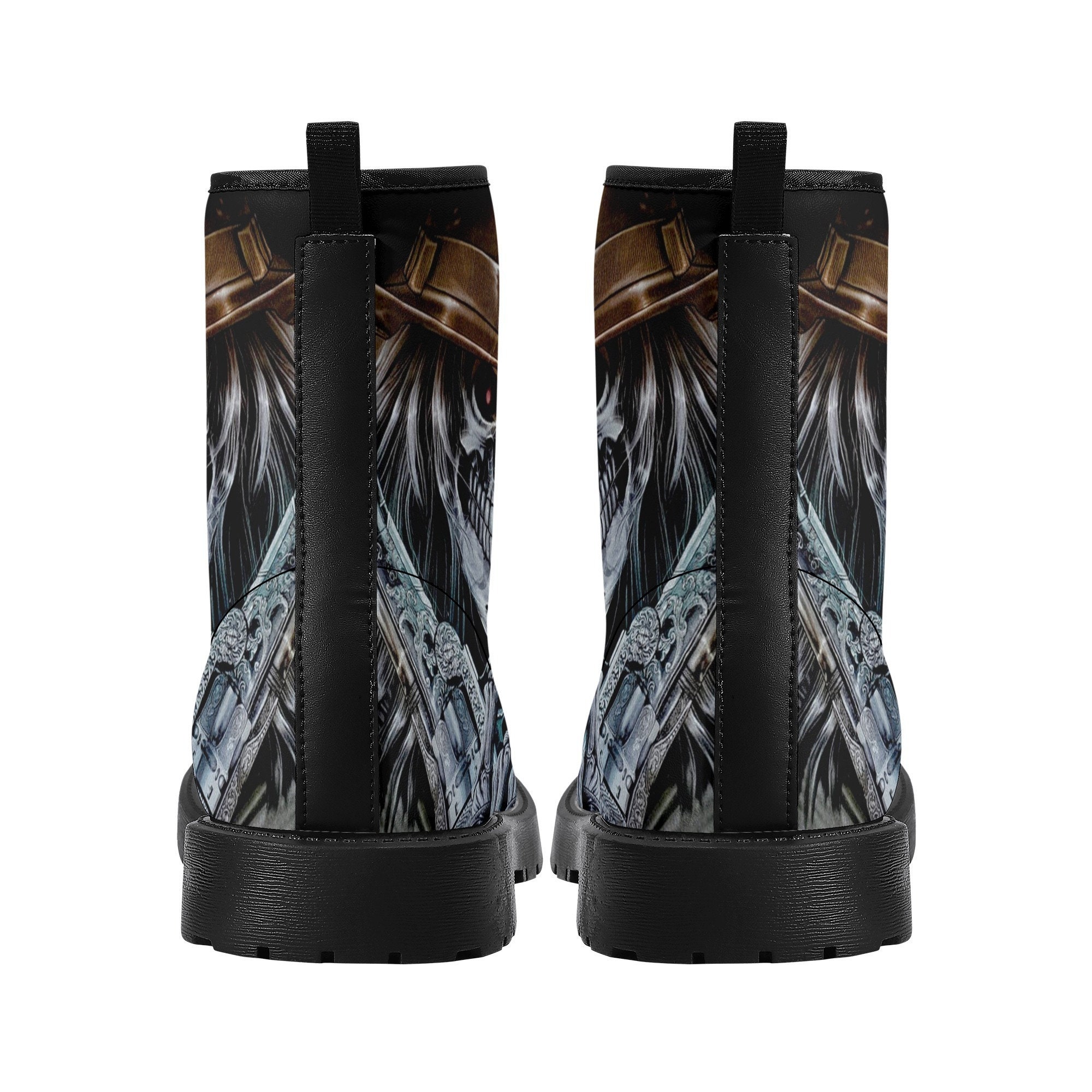 Grim Reaper Skull Girl Boots for Men Women Shoes, Gothic Skull Boots ...