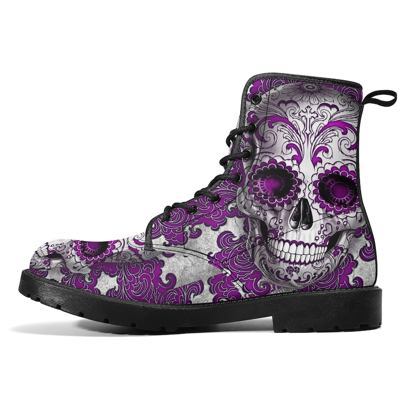 Day of the Dead Skull Leather Boots, Sugar Skull Boots, Dia De Los ...