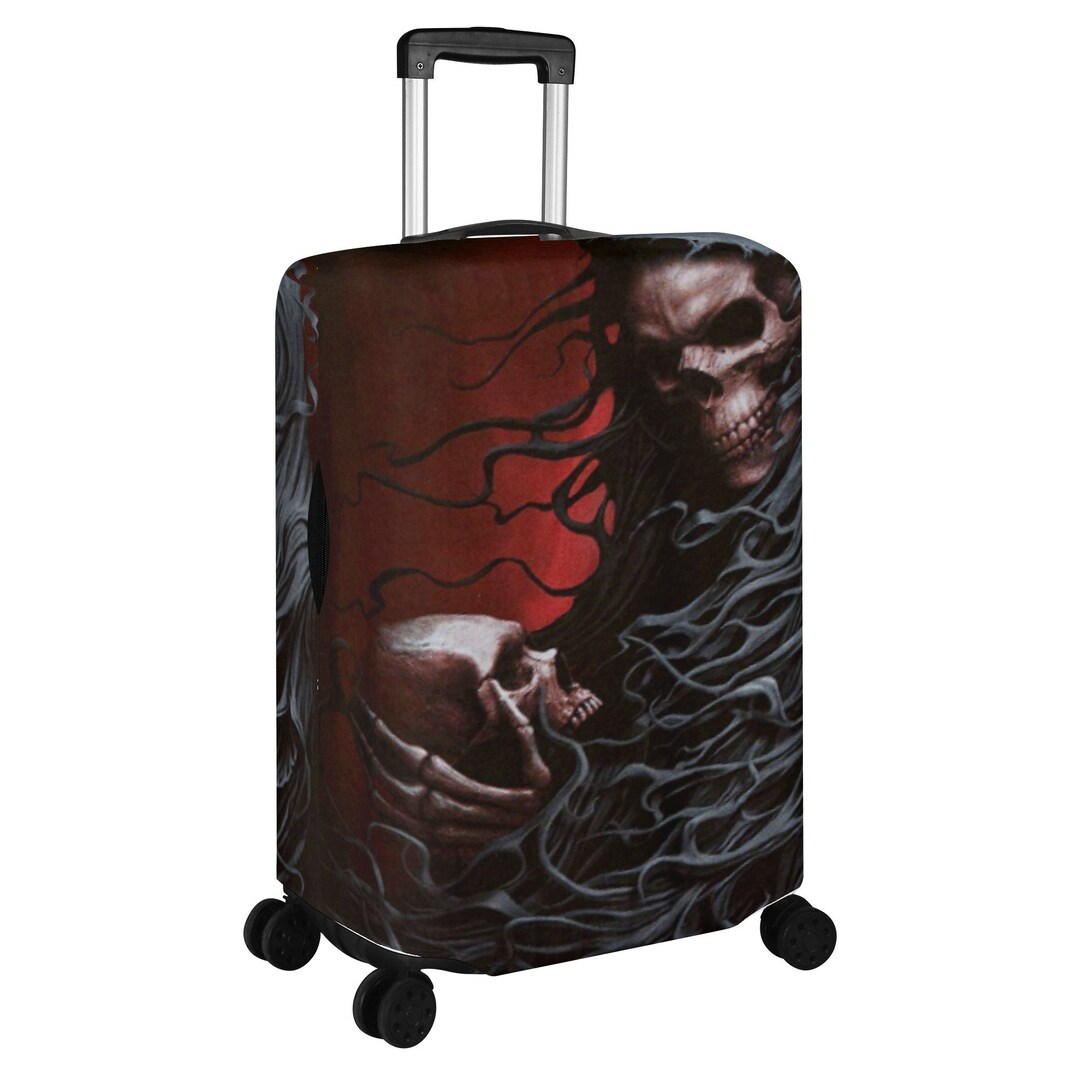 Grim Reaper Skull Luggage Cover Skull Skeleton Death Suitcase Cover ...