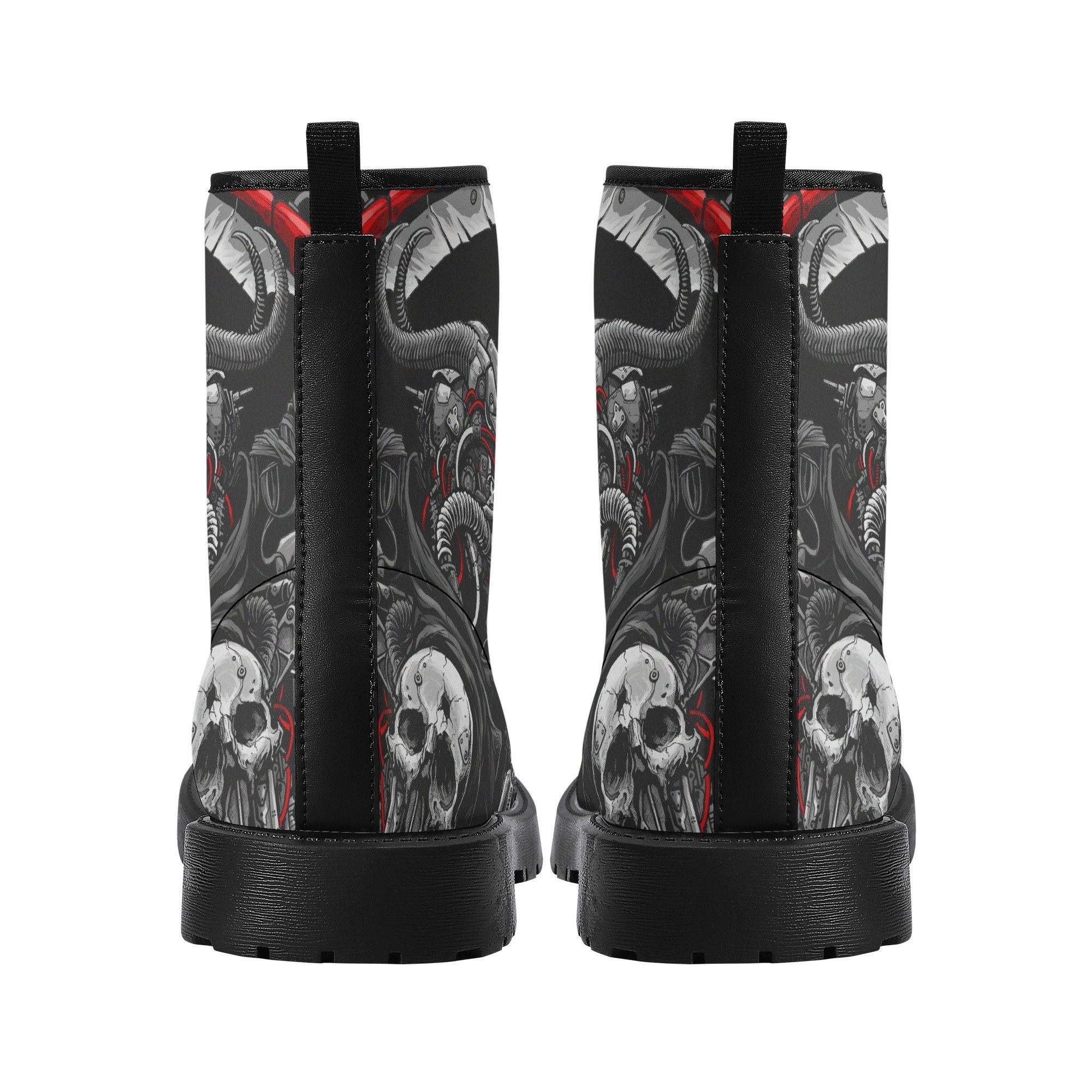 Grim Reaper Skull Boots for Men Women, Gothic Punisher Skull Women ...