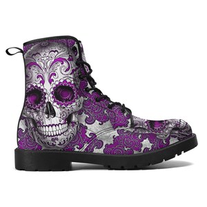 Day of the Dead Skull Leather Boots, Sugar Skull Boots, Dia De Los ...