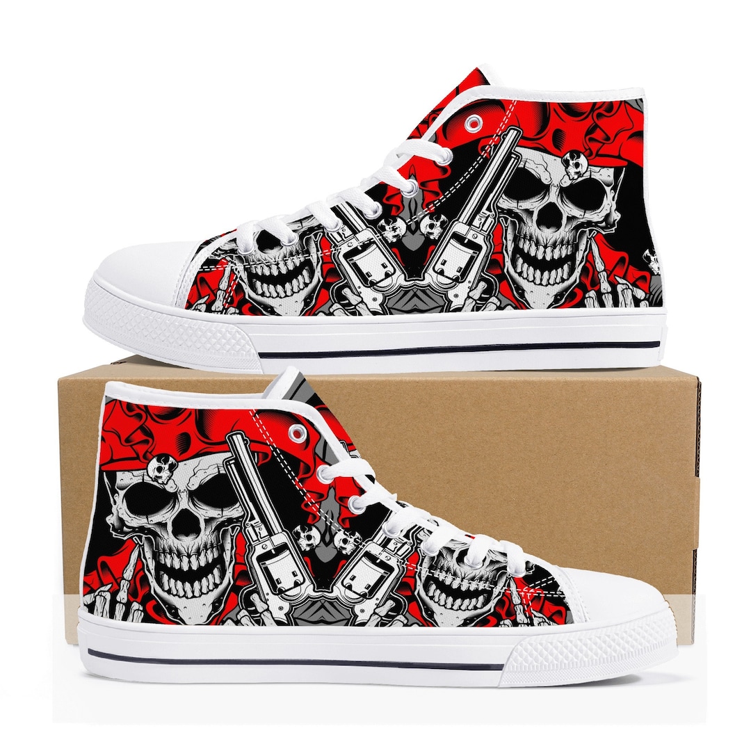 Grim Reaper Men Shoes, Horror Women Sneakers, Evil Canvas Sneakers ...
