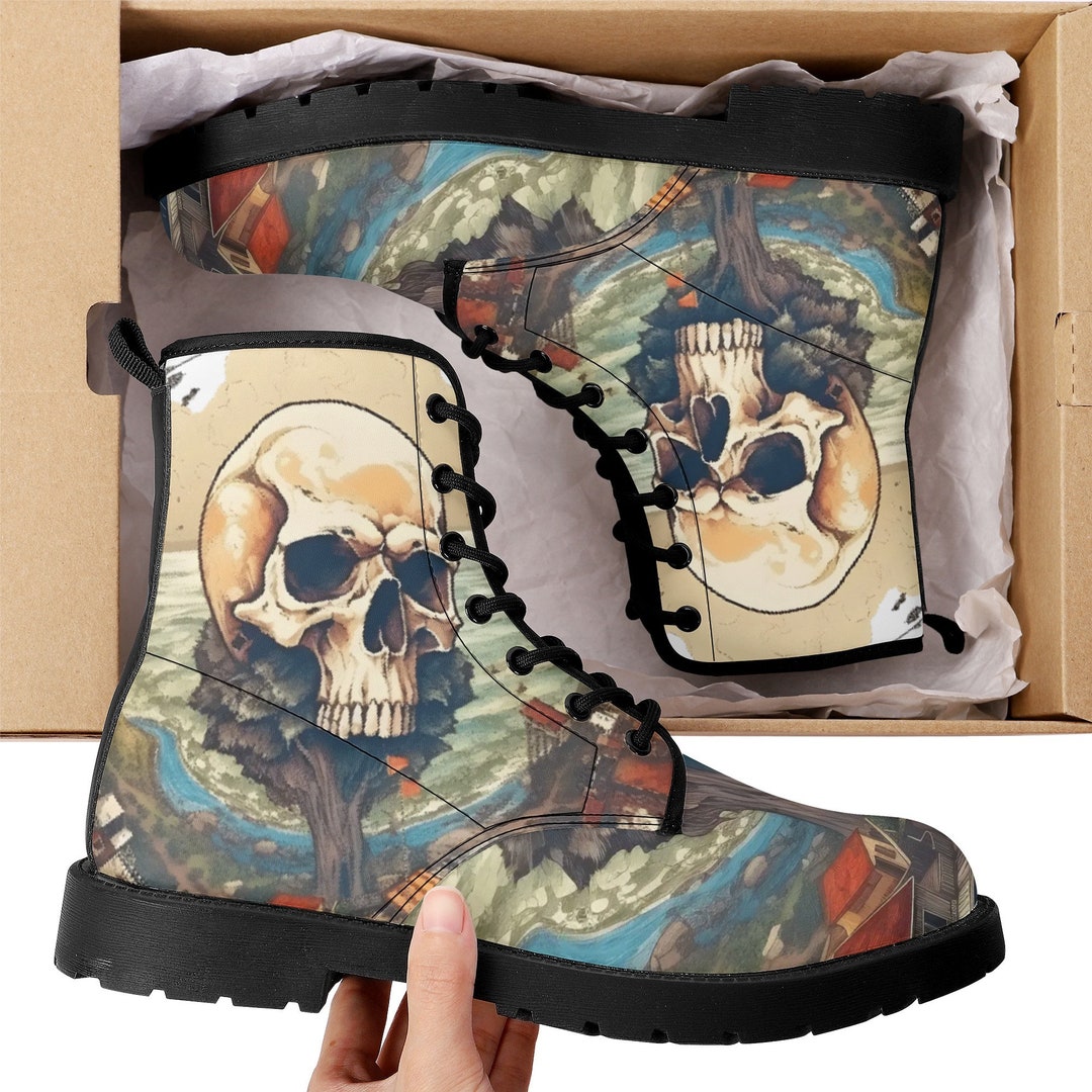 Evil Waterproof Boot, Gothic Skull Men Women Shoes, Skull Waterproof ...
