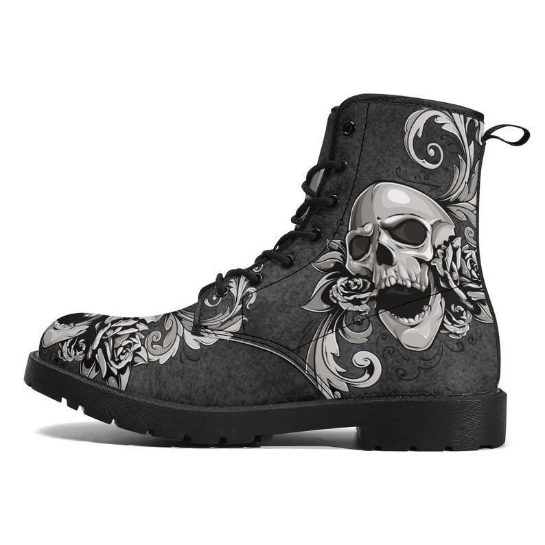 Gothic Skull Grim Reaper Boots for Men Women, Halloween Skull Gothic ...