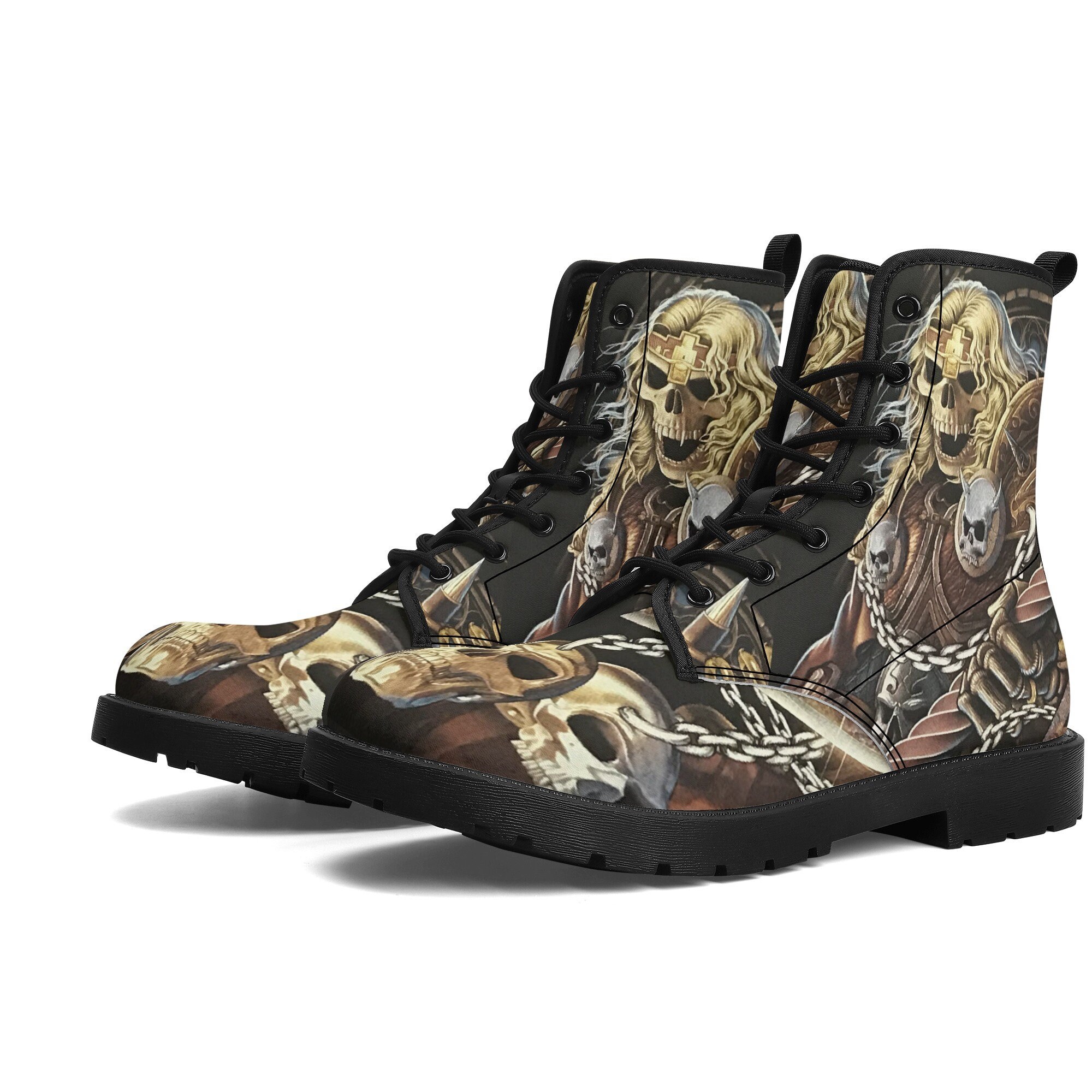 Grim Reaper Evils Skull Boots for Men Women, Horror Punisher Skull ...