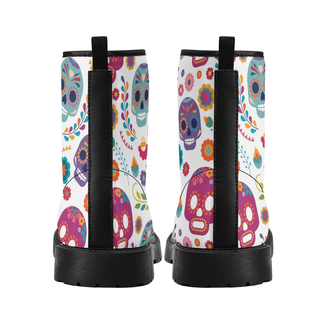 Day of the Dead Sugar Skull Leather Boots, Sugar Skull Boots for Men ...