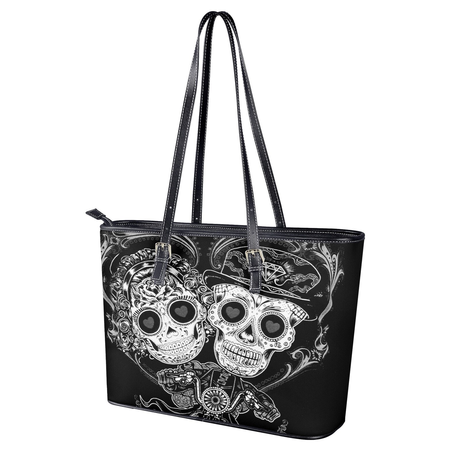Candy Skull Handbag, Floral Skull Cosmetic Wallet, Floral Skull ...
