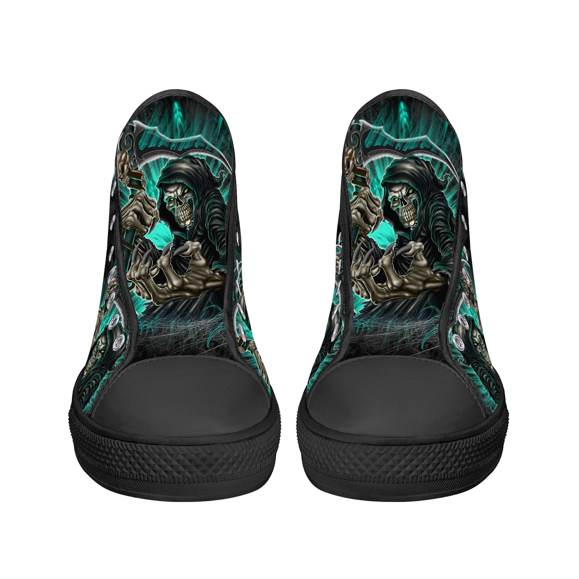 Grim Reaper Goth Men Sneakers, Punisher Skull High-top Shoes, Skull in ...