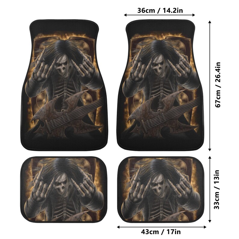 Horror Grim Reaper Skull Car Seat Cover Car Mat, Halloween Death Car ...