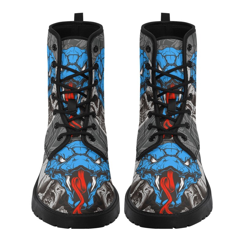 Snake Skull Leather Boots, Skeleton Skull Boots for Men, Grim Reaper ...