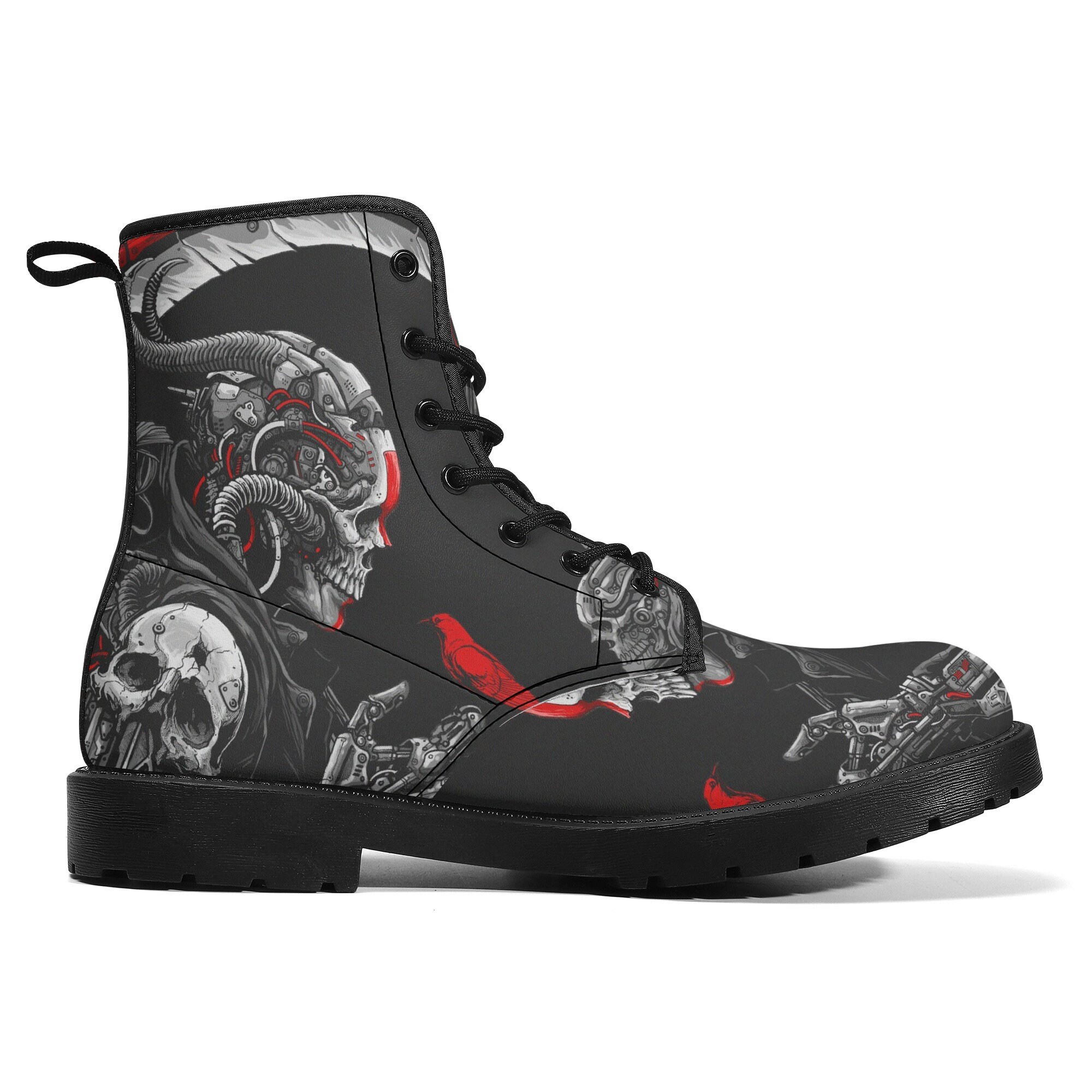 Grim Reaper Skull Boots for Men Women, Gothic Punisher Skull Women ...