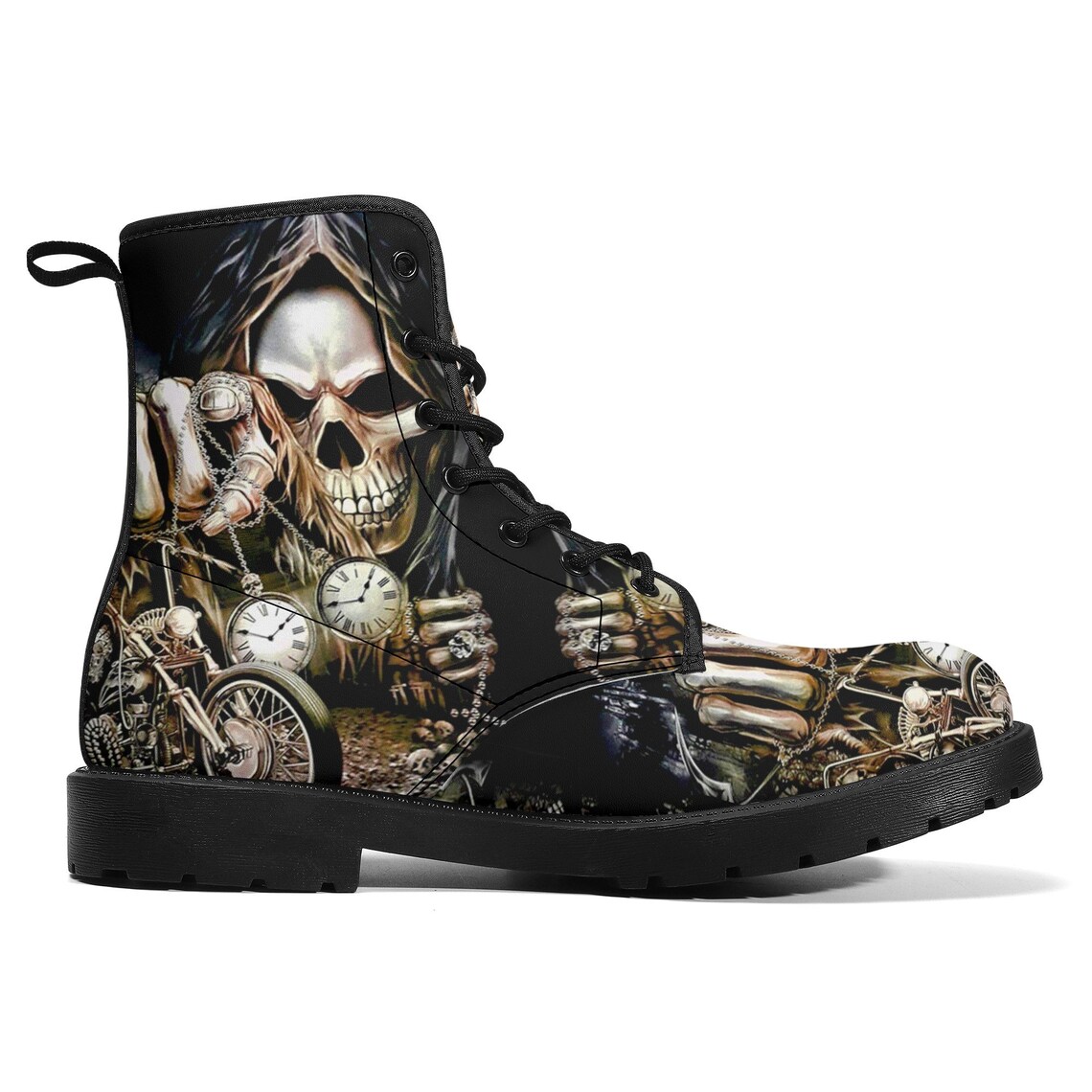 Grim Reaper Men Women Boots, Punisher Horror Biker Skull Boots ...