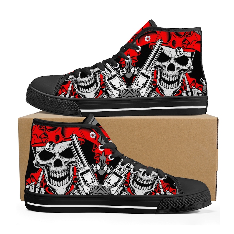 Grim Reaper Men Shoes, Horror Women Sneakers, Evil Canvas Sneakers ...