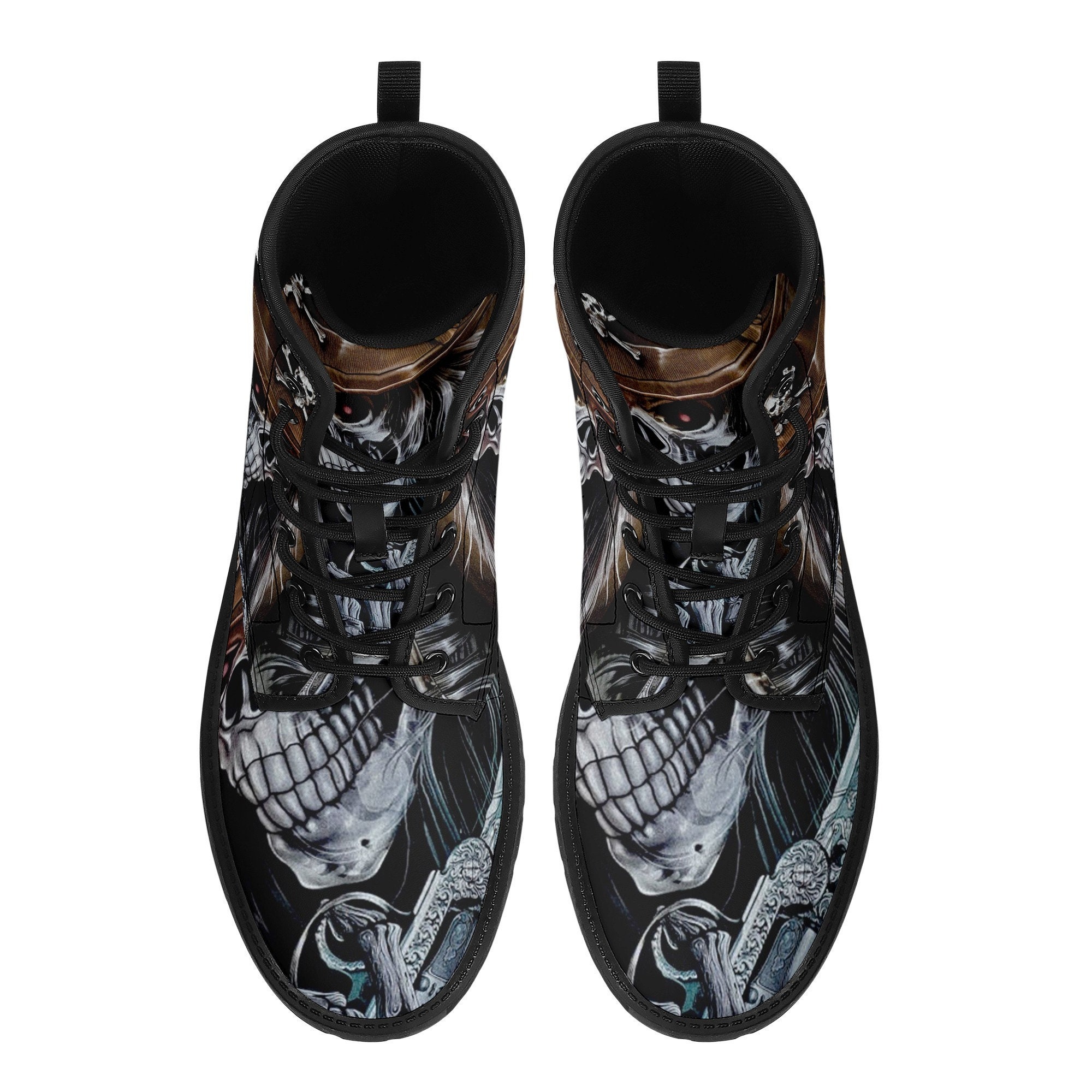 Grim Reaper Skull Girl Boots for Men Women Shoes, Gothic Skull Boots ...