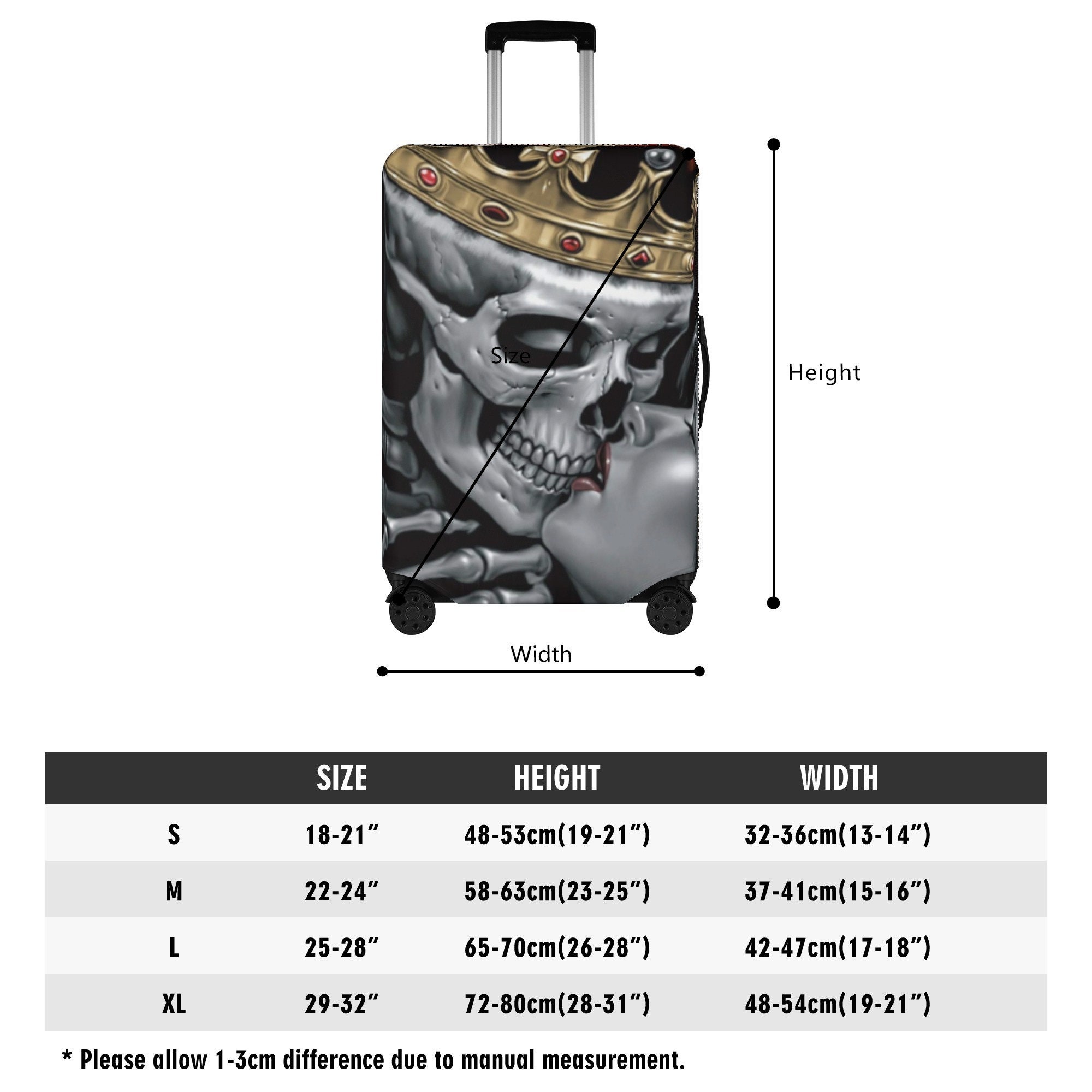Grim Reaper Gothic Skull Luggage Covers, Skull King Queen Suitcase ...