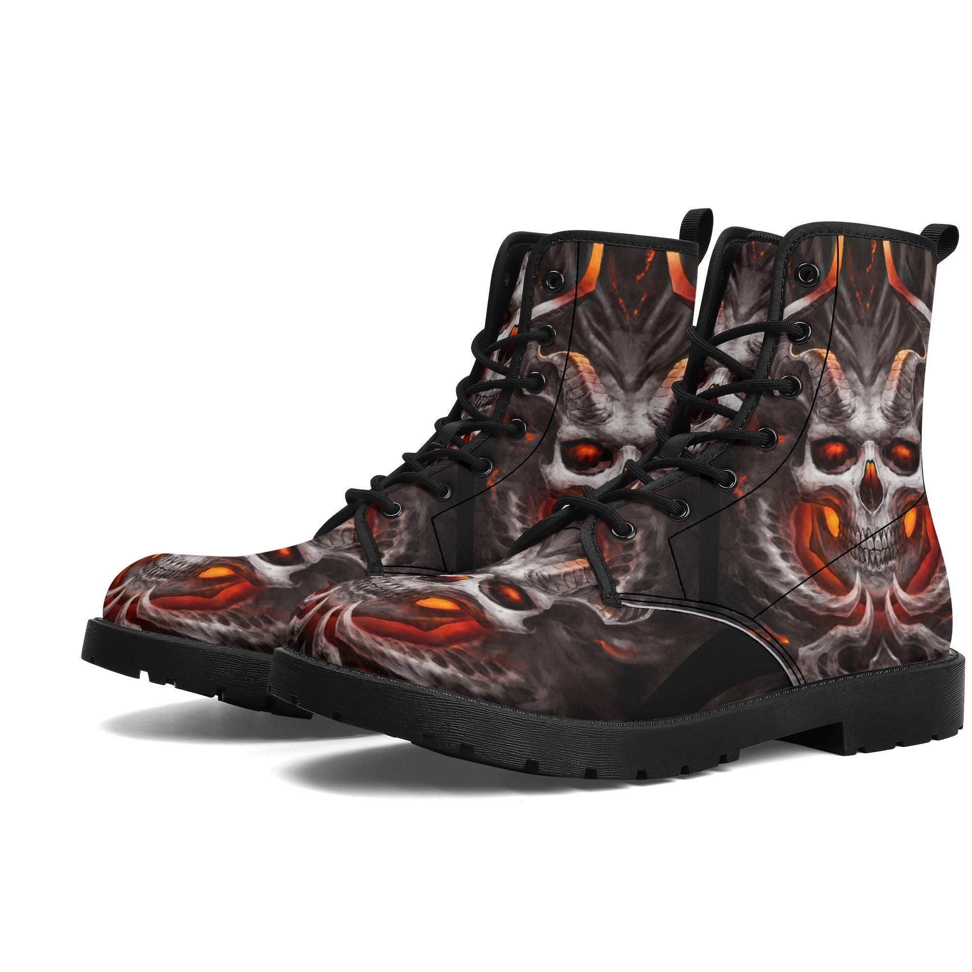 Gothic Skull Grim Reaper Boots for Men Women, Halloween Skull Gothic ...