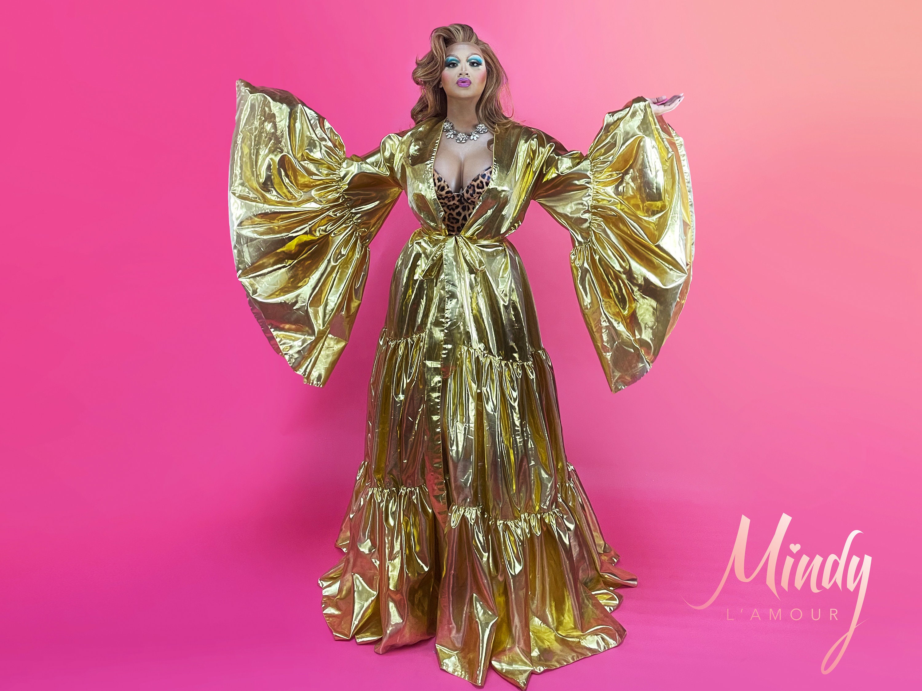 LIQUID GOLD Gold Lamé Drag Queen Coat | Etsy