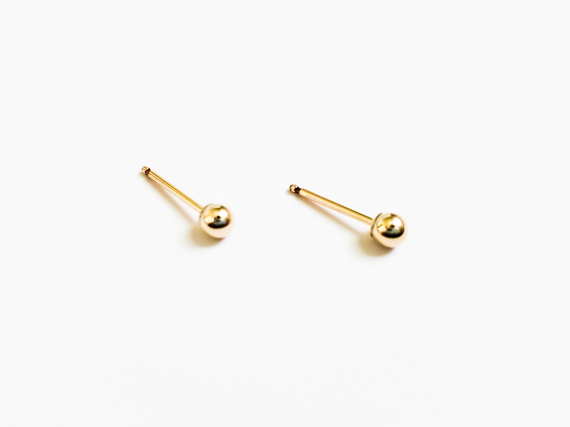 Simple Gold Studs 14k Gold Filled Studs Ball Posts - Etsy