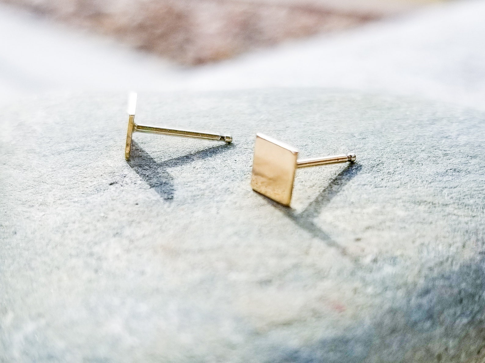 Square Gold Studs 14k Gold Filled Studs Square Studs - Etsy