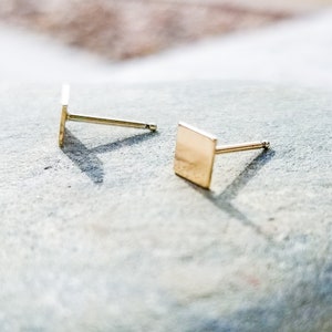 Square Gold Studs, 14k Gold Filled Studs, Square Studs, Minimalist Stud ...