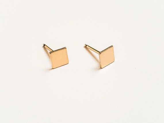 Square Gold Studs 14k Gold Filled Studs Square Studs - Etsy