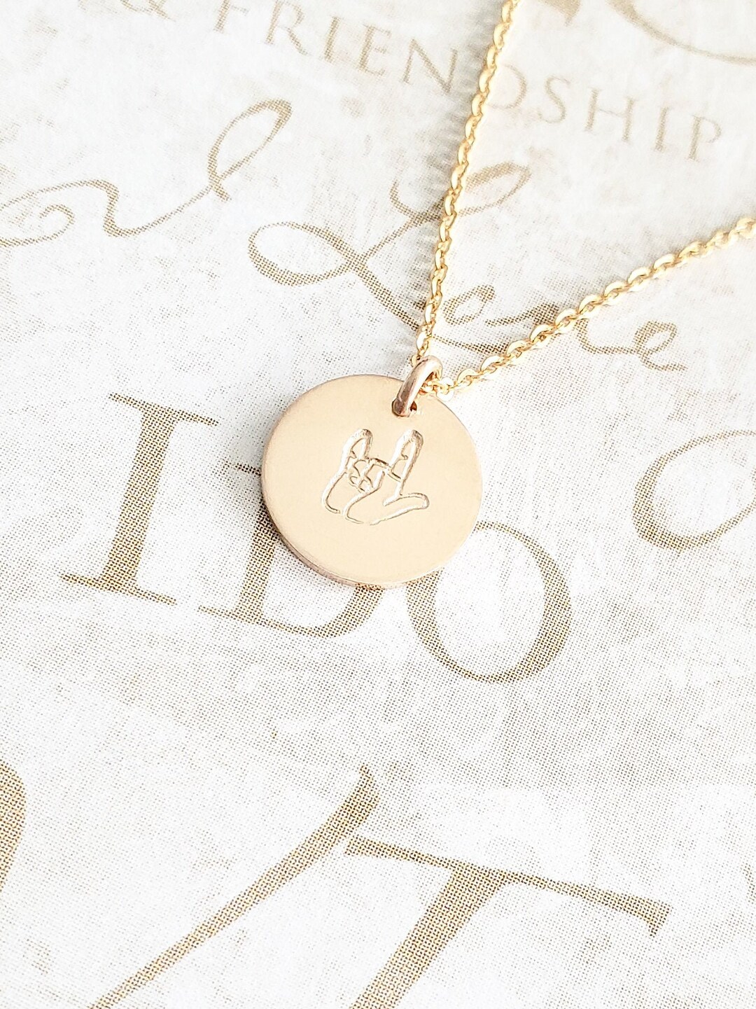 I LOVE YOU Necklace - Sign Language 14K Gold Filled - Mothers Gift ...