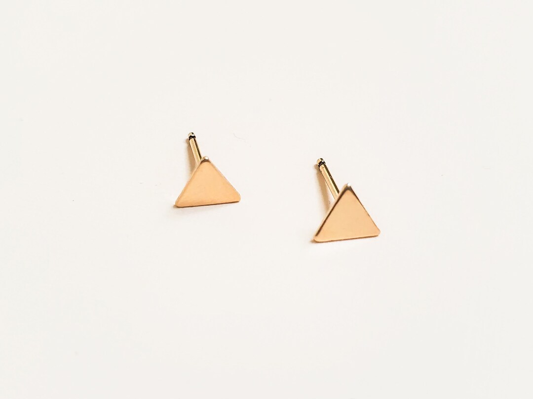Triangle Gold Studs, 14k Gold Filled Studs, Triangle Studs, Minimalist ...