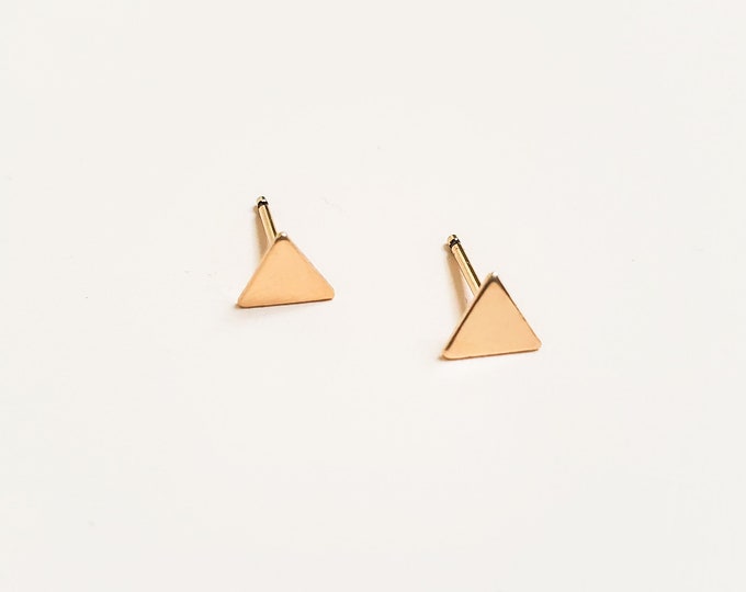 Triangle Gold Studs 14k Gold Filled Studs Triangle Studs - Etsy