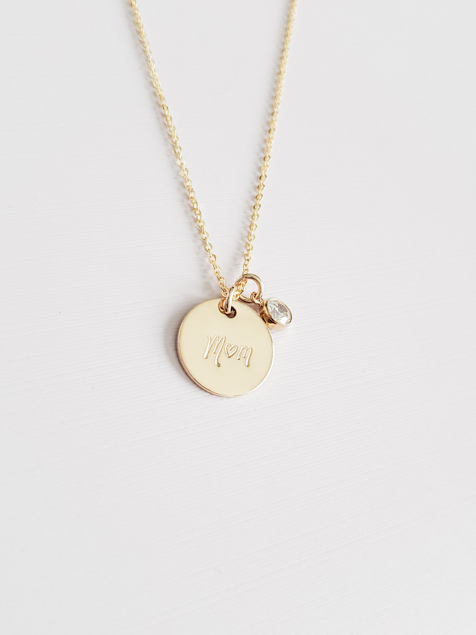Love Mom Necklace 14K Gold Filled Mothers Gift Mom Heart | Etsy