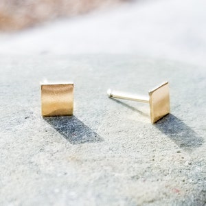 Square Gold Studs, 14k Gold Filled Studs, Square Studs, Minimalist Stud ...
